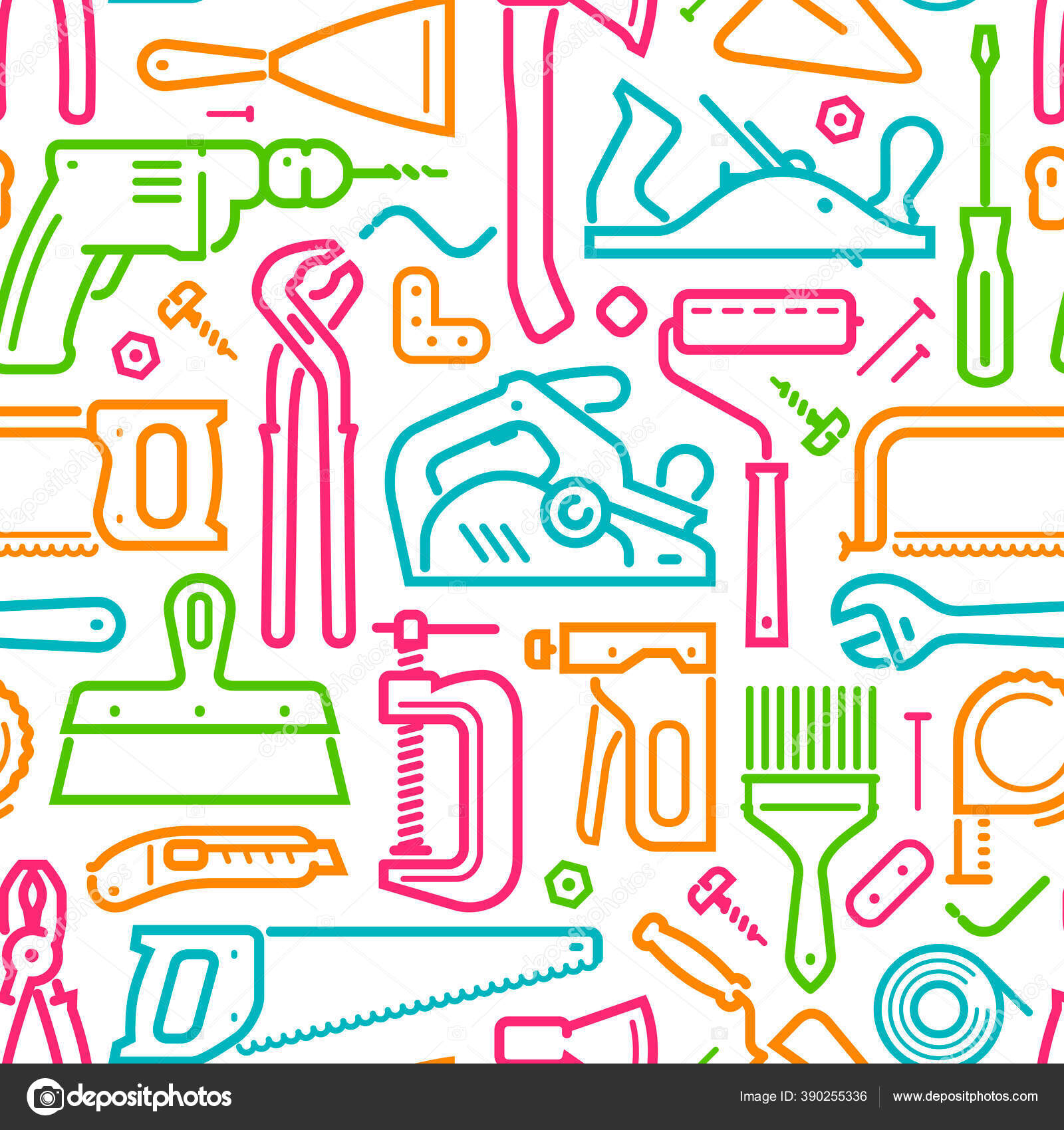 Tools Seamless Background Construction Repairs Pattern Vector Illustration Stock Vector by ...
