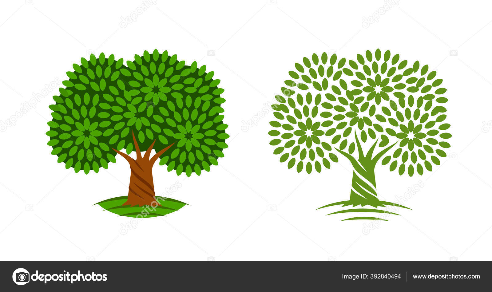 Tree Green Leaves Symbol Environment Ecology Concept Stock Vector by ...