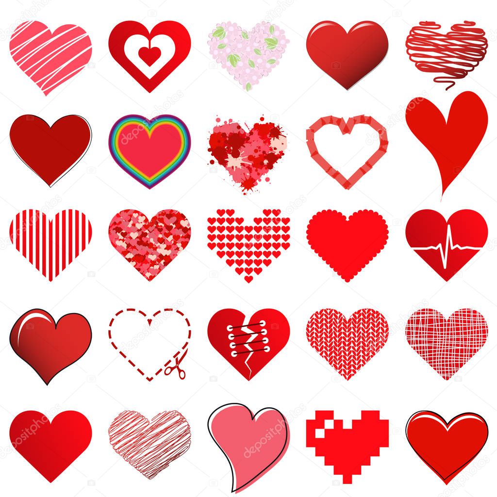 colección de diferentes corazones hermosos para el tiempo de amor de ...