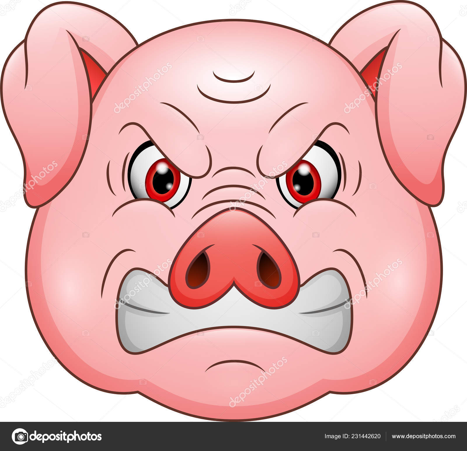 Angry Pig Head Cartoon Mascot Stock Vector Image by ©idesign2000 #231442620