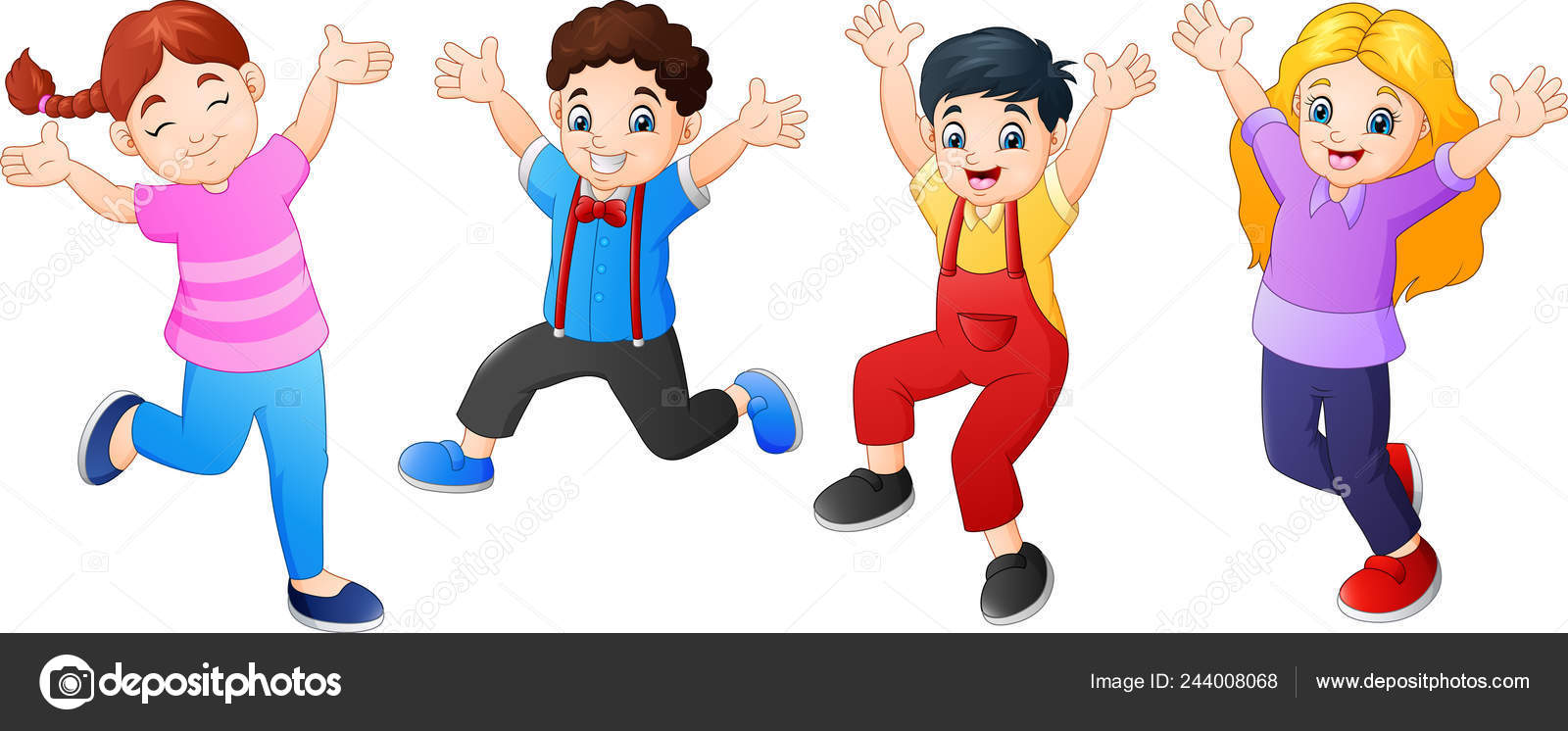 Jumping High Five Clip Art