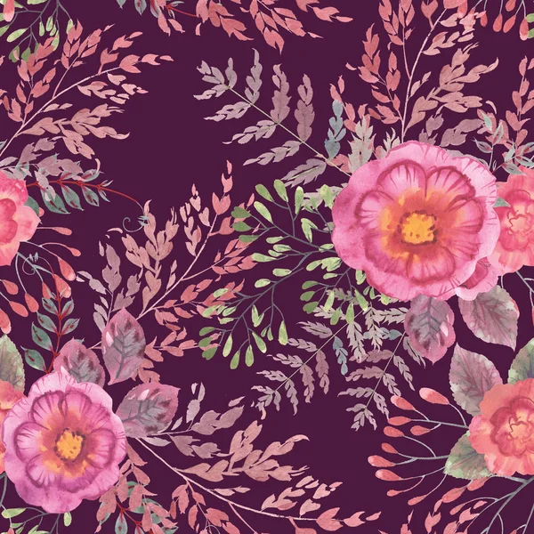 Watercolor Seamless Floral Pattern High Resolution Decor Background ...