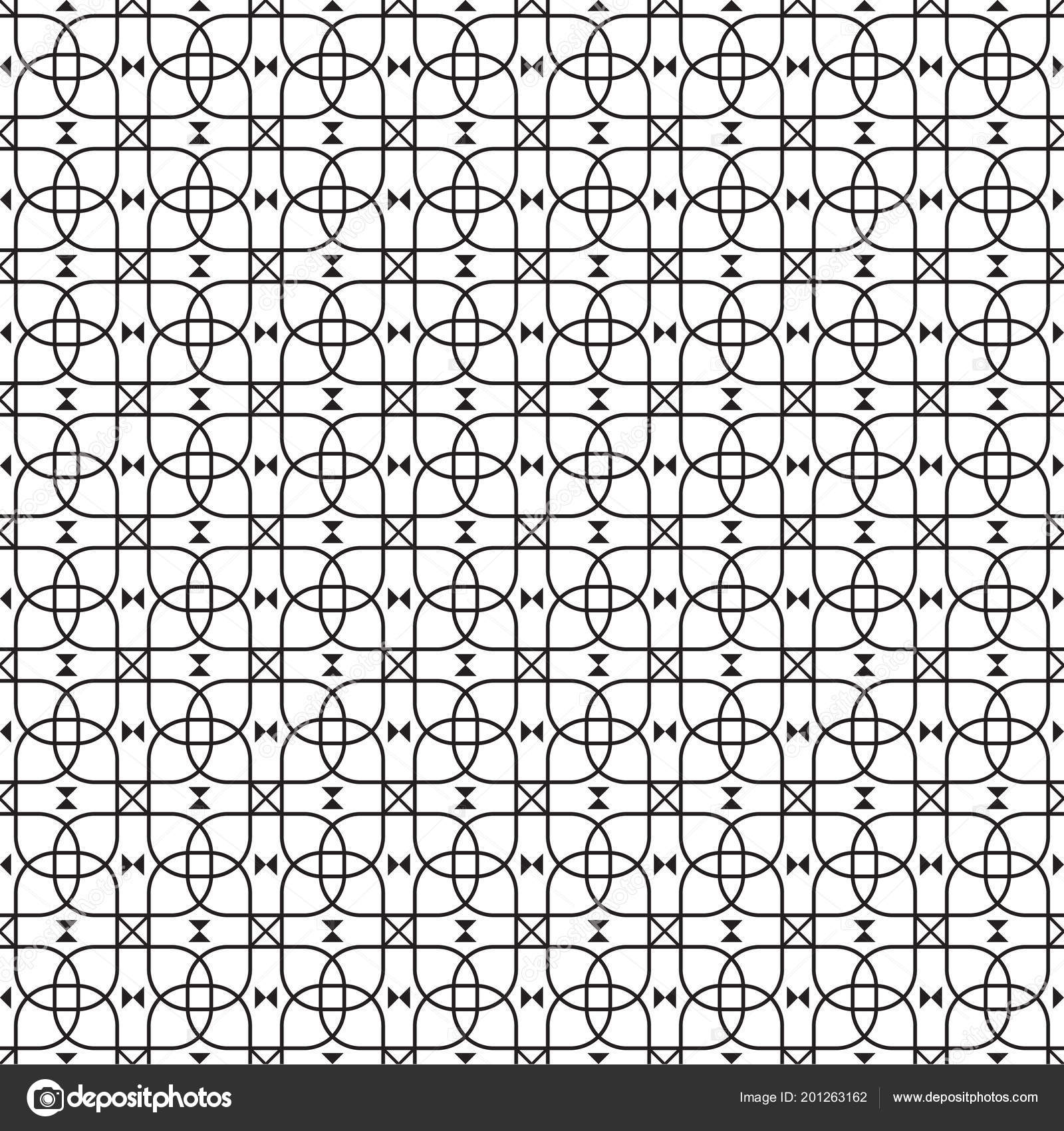 Stylish Black And White Monochrome Geometric Graphic Pattern Vector ...