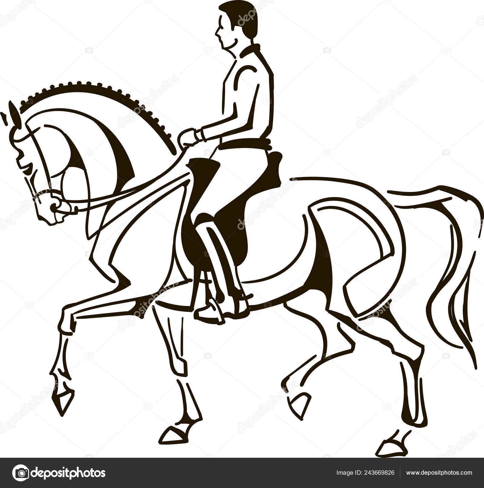 Dressage Extended Trot Silhouette