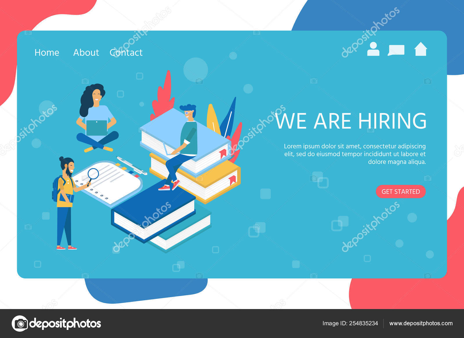 Recruitment Agency Concept Characters Social Media Documents Employee ...
