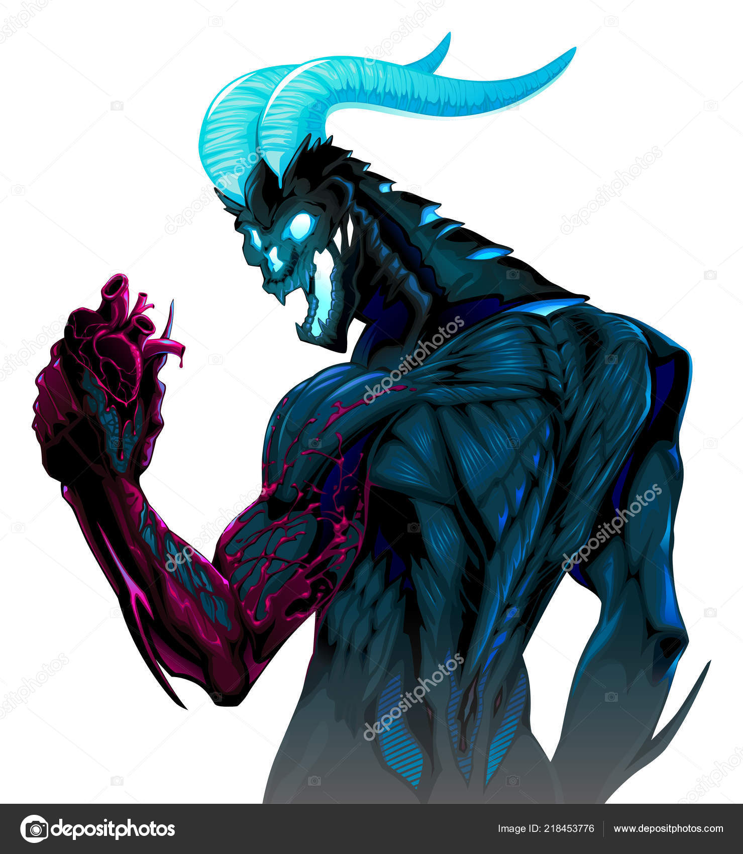 Devil with bleeding heart in his hand Stock Vector Image by ©ddraw ...