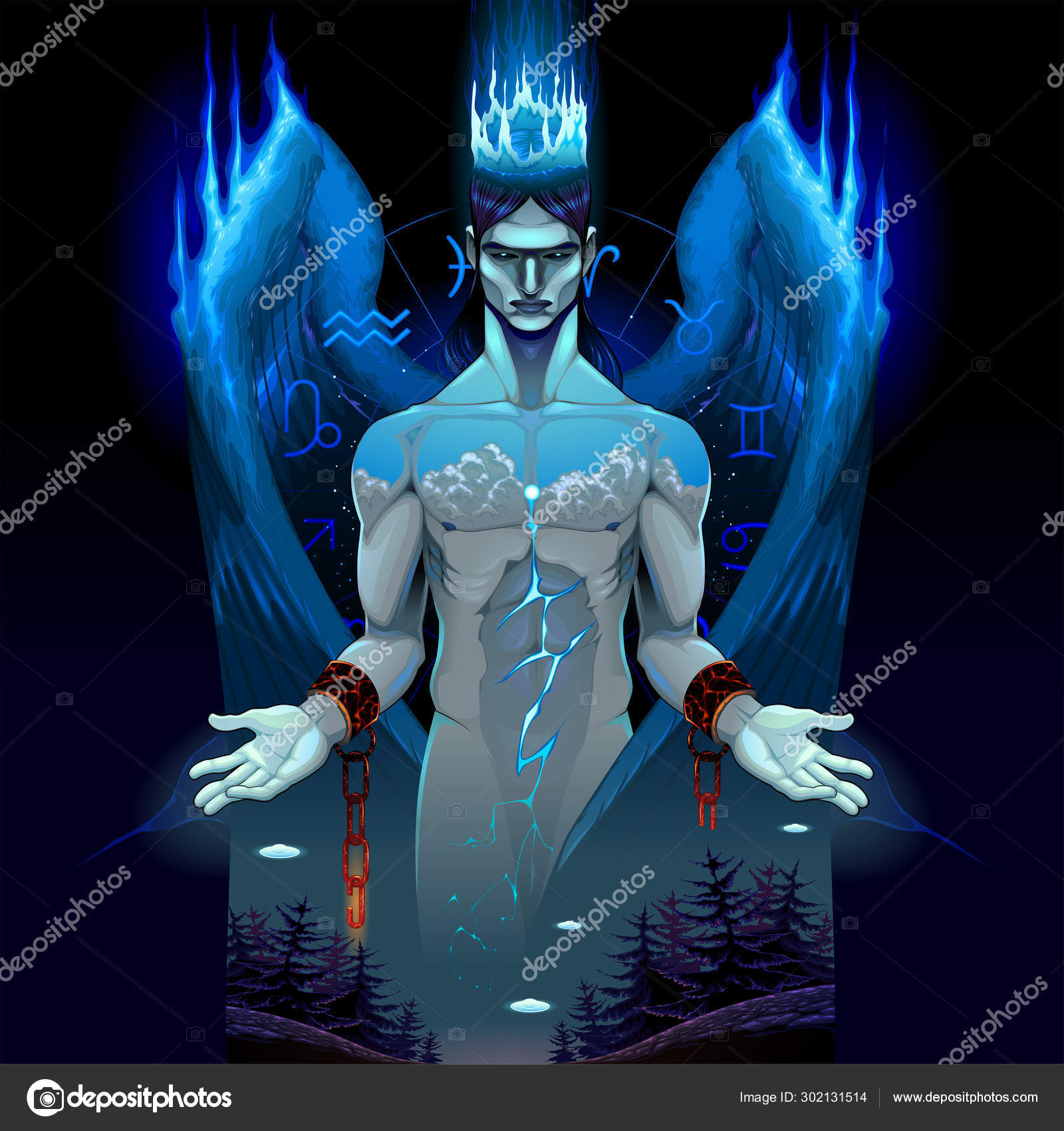 Representation of a dark chained angel Stock Vector Image by ©ddraw ...