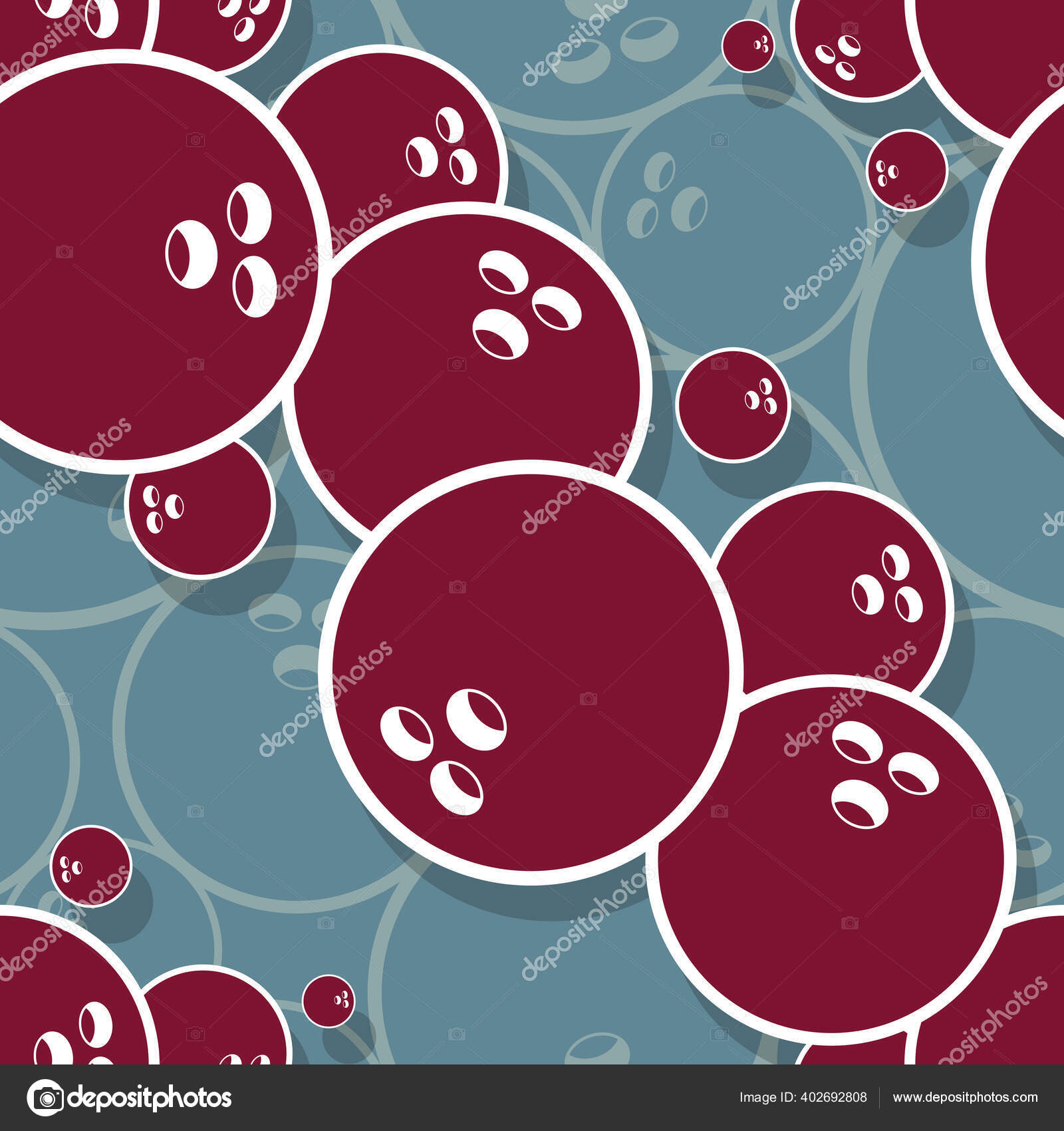 Printable Seamless Pattern Bowling Ball Graphic Vector Illustration ...