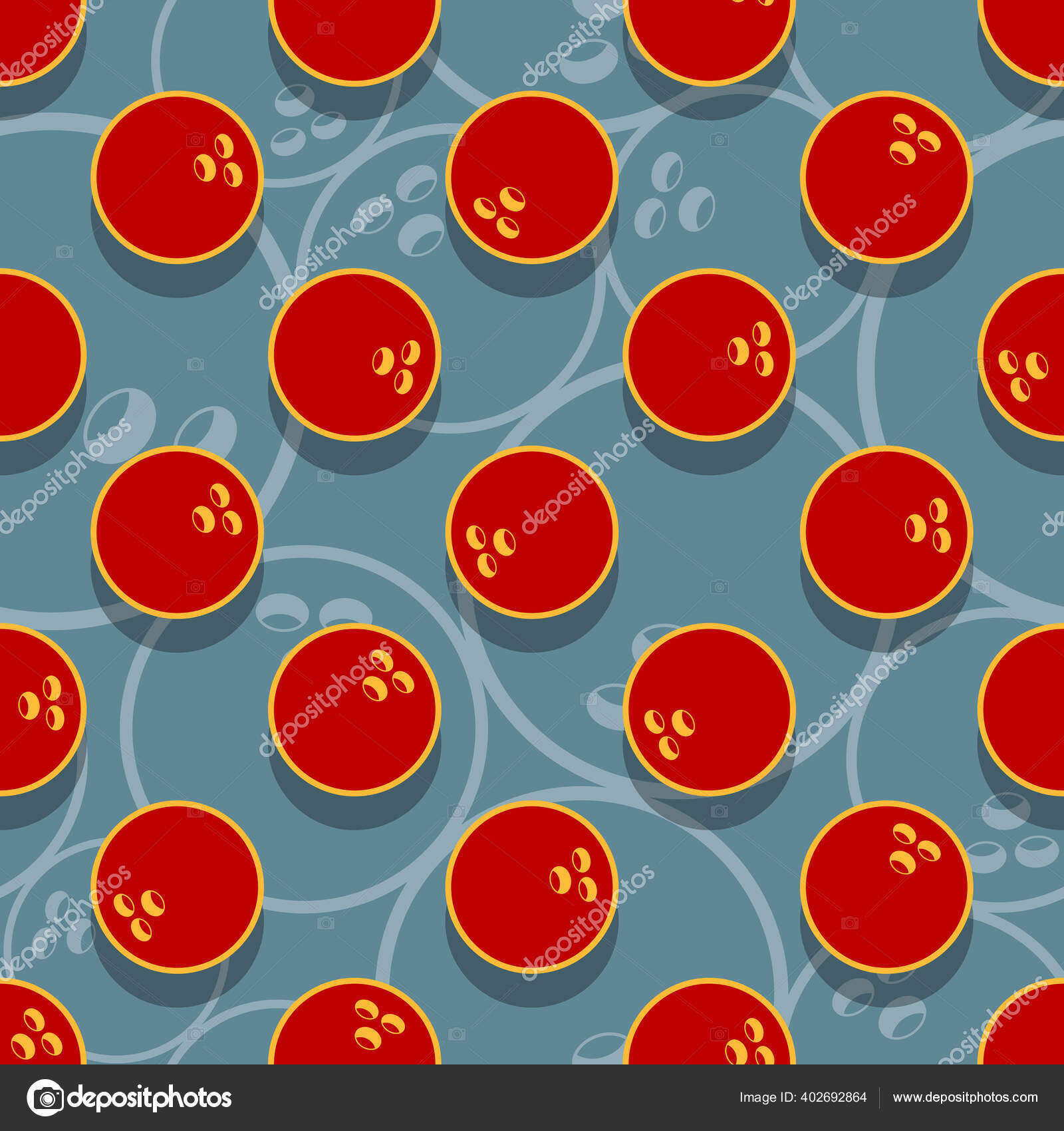 Printable Seamless Pattern Bowling Ball Graphic Vector Illustration ...