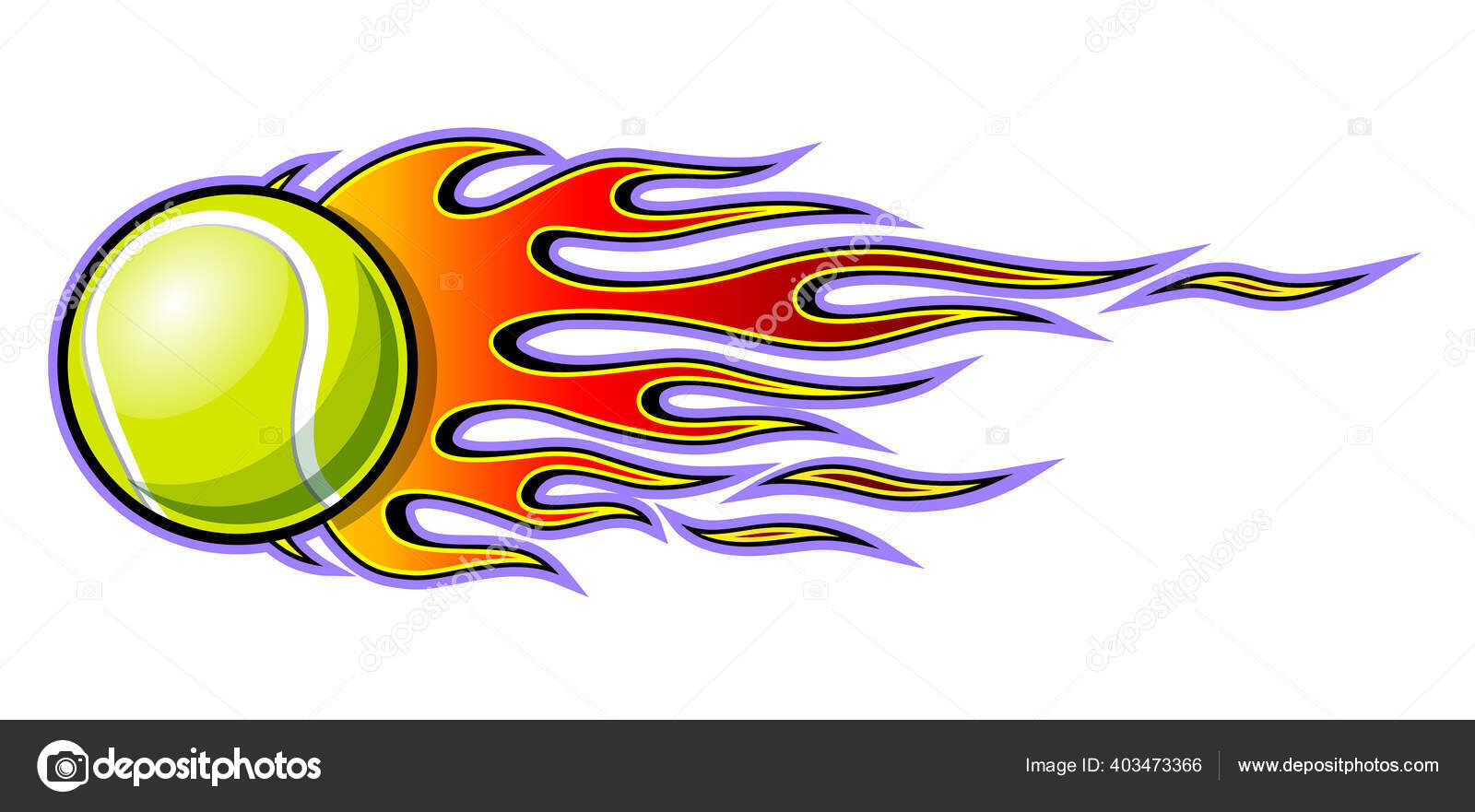 Ilustración Vectorial Pelota Tenis Con Forma Llama Hotrod Ideal Para Vector de stock #403473366 ...