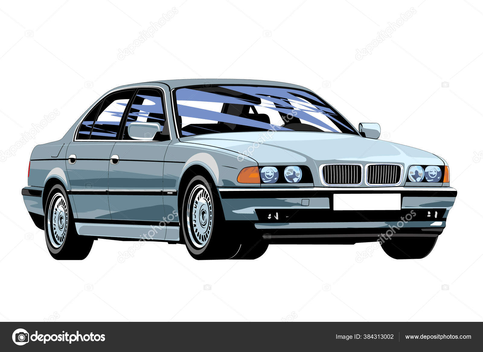 Executive Car German Business Sedan White Background Stock Vector Image ...