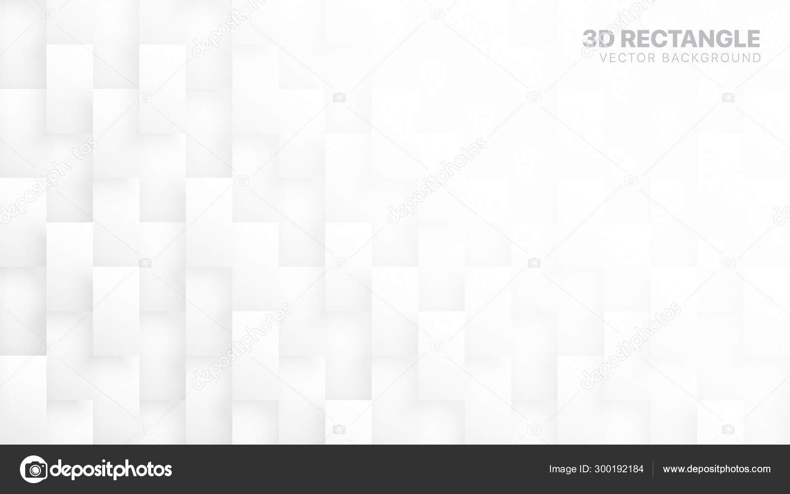 3D Vector Rectangle Blocks Conceptual Tech White Abstract Background ...