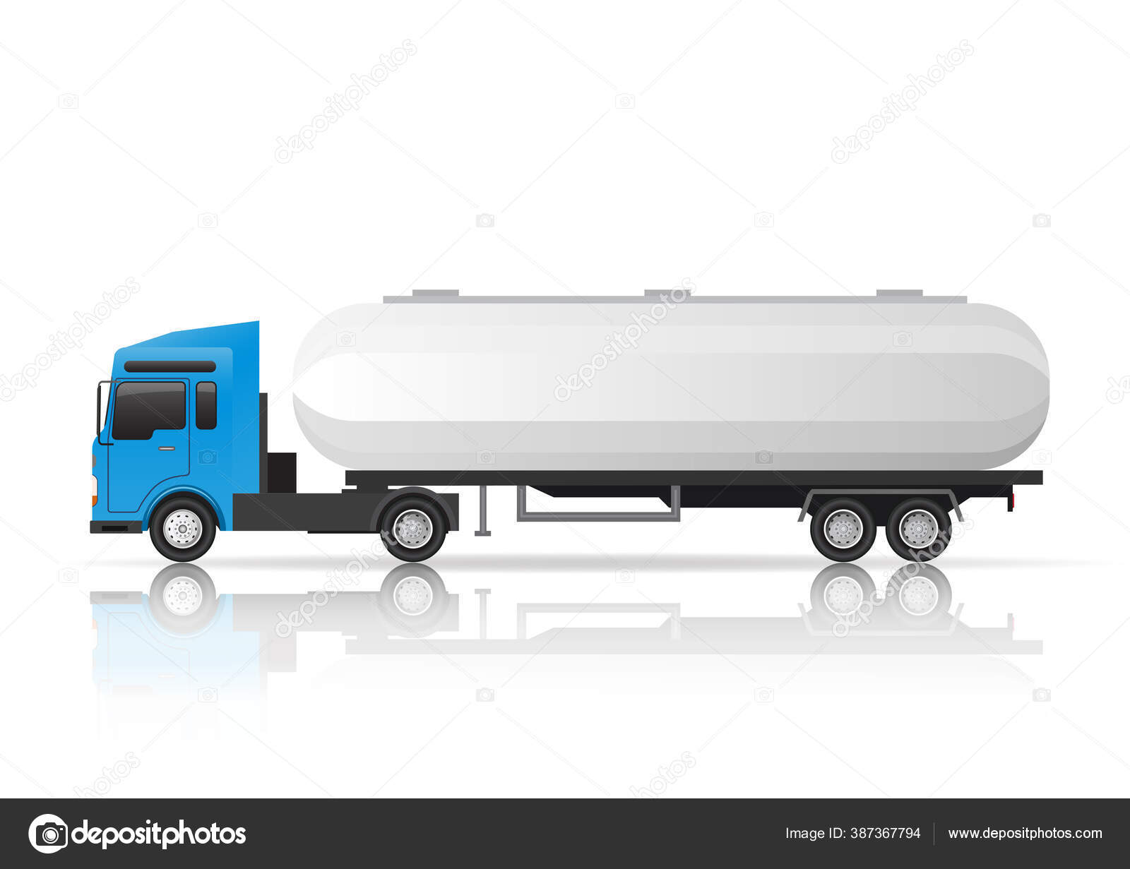 Vector Illustration Side View Tanker Truck Vehicle Branding Mockup ...