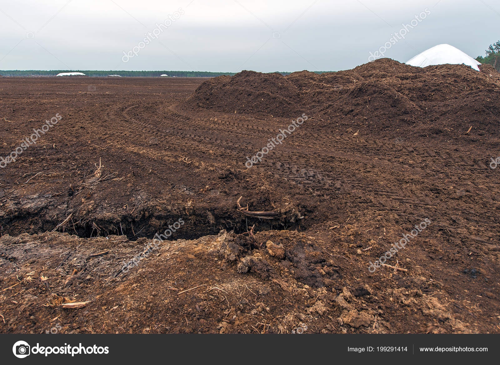 Ukraine Polesie Region Peat Fields Extraction Mineral Stock Photo by ...