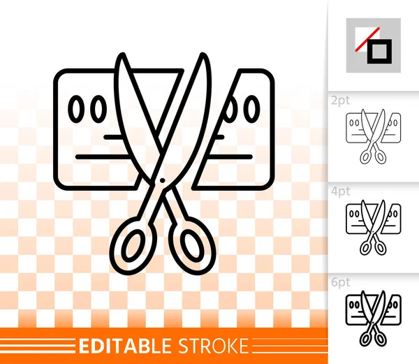 Card Scissors Cut simple black line vector icon ⬇ Vector Image by ...