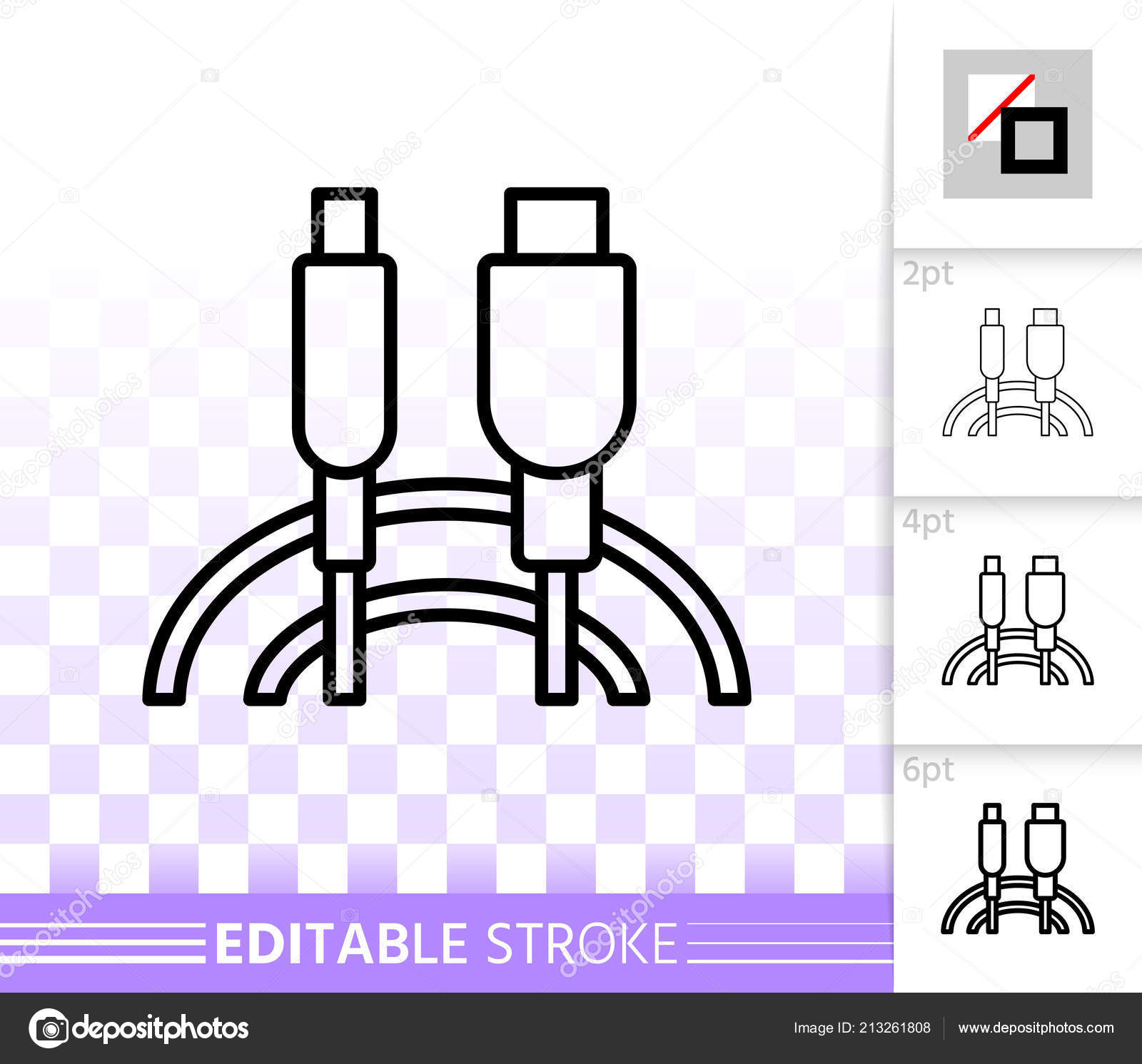Usb Cable simple black line vector icon ⬇ Vector Image by © Suesse ...