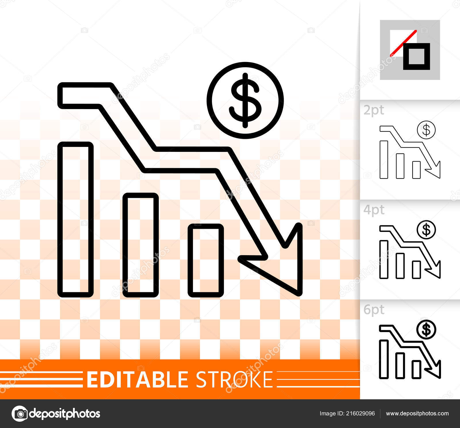 Graph Down simple black line vector icon Stock Vector Image by ©Suesse ...
