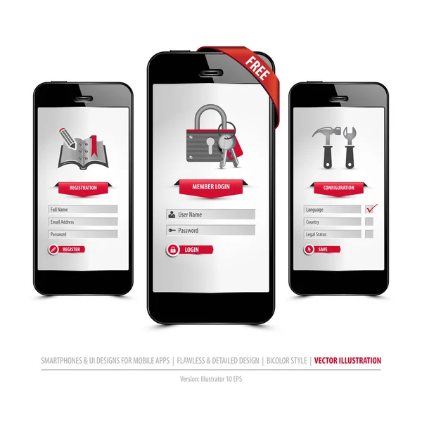 Touchscreen smartphone — Stock Vector © vectorshape #11818229