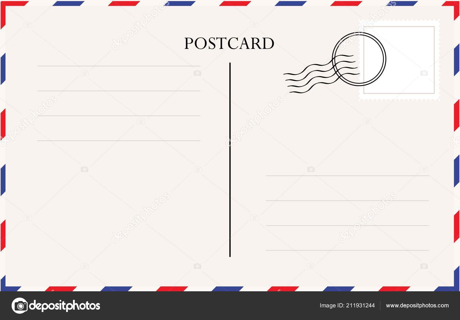 Postal Plantilla Vector Hermosa Postal Retro Vector de stock #211931244 ...