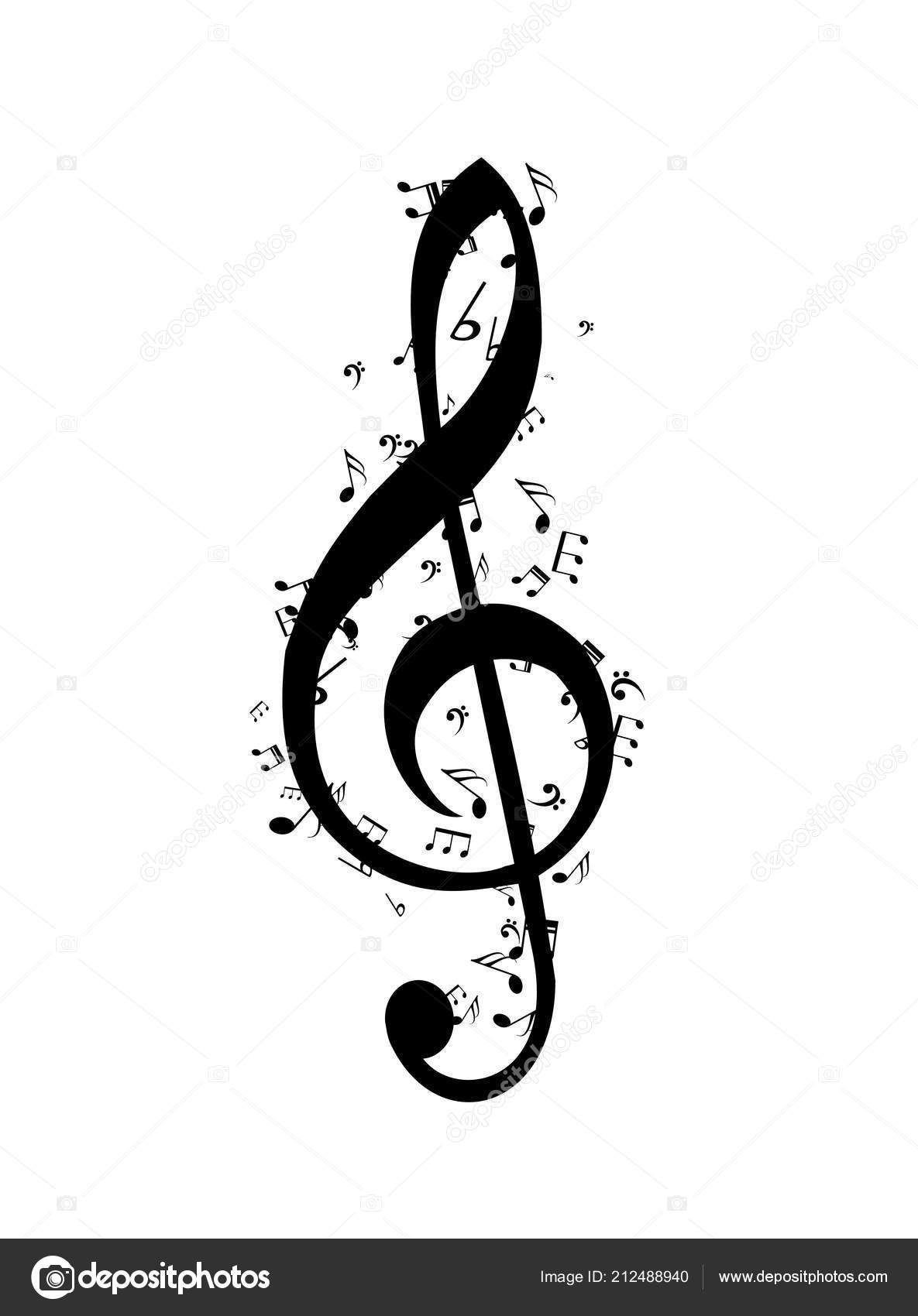 Illustration Black Clef Isolated White Background Vector Stock Vector ...