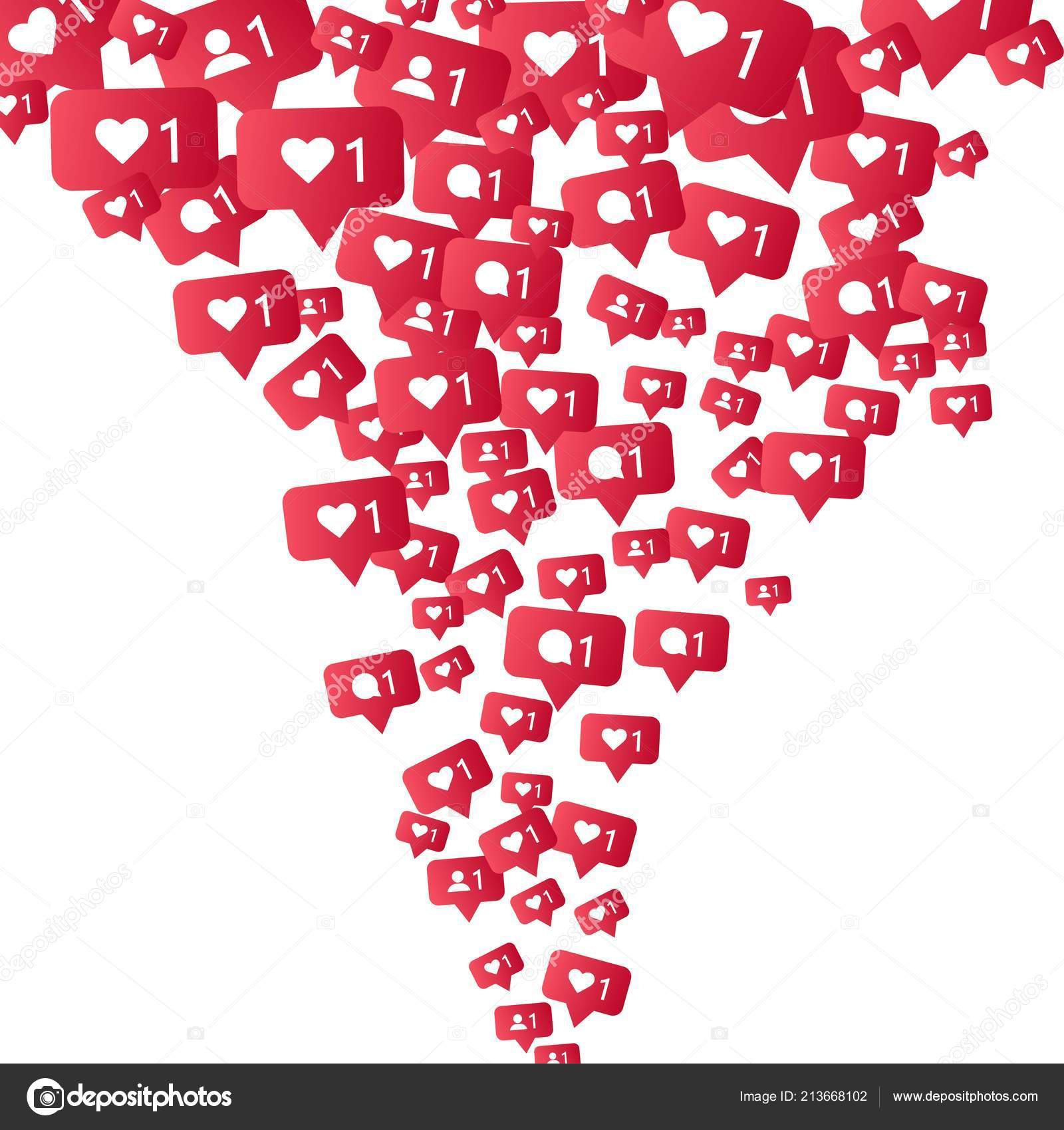 Social Media Background Streaming Likes Follows Comments Vector Stock ...