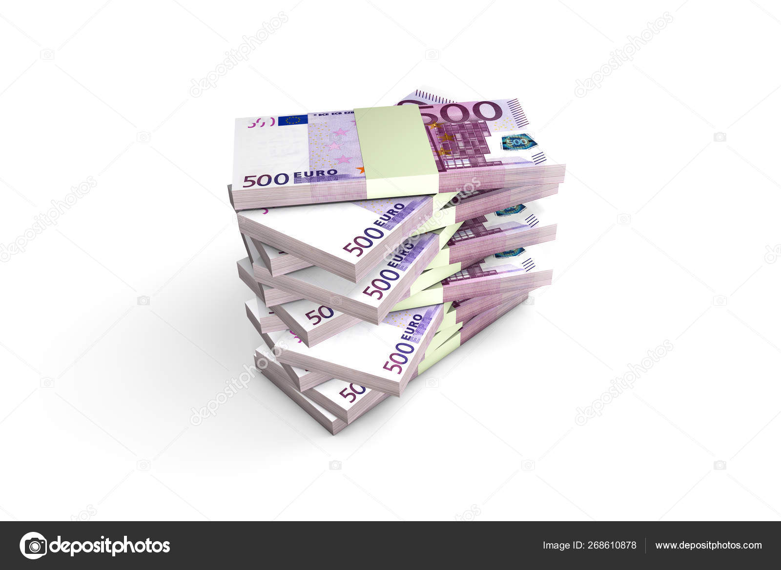 Stack of Five Hundred Euro Banknotes Render — Stock Photo © niglaynike ...