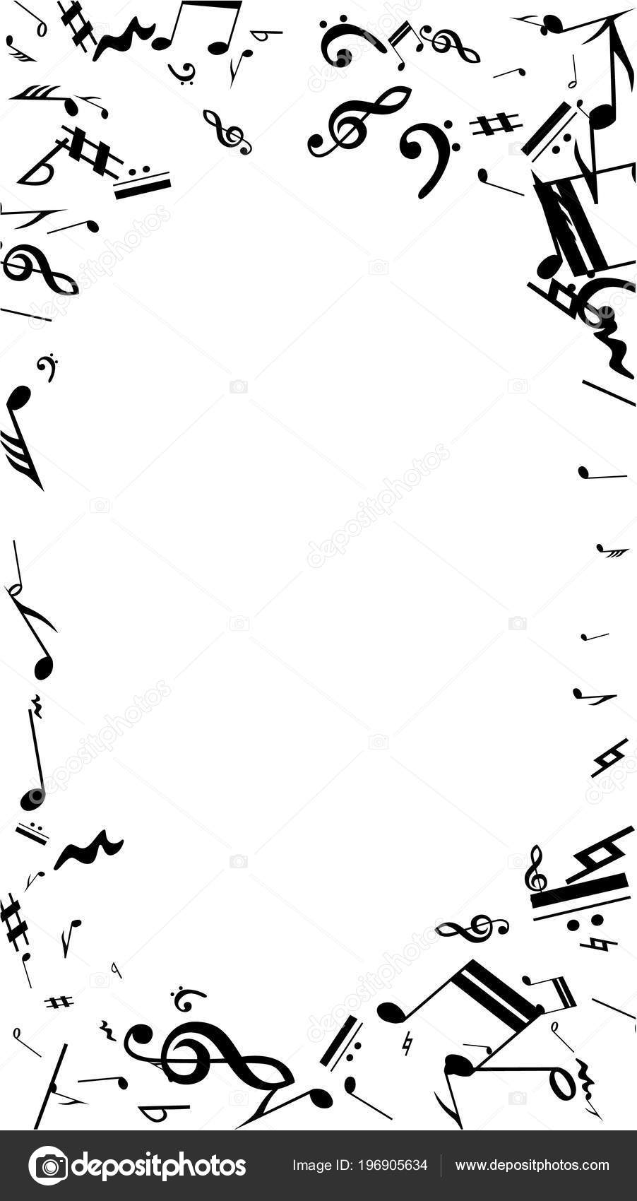 Vertical Music Notes Border