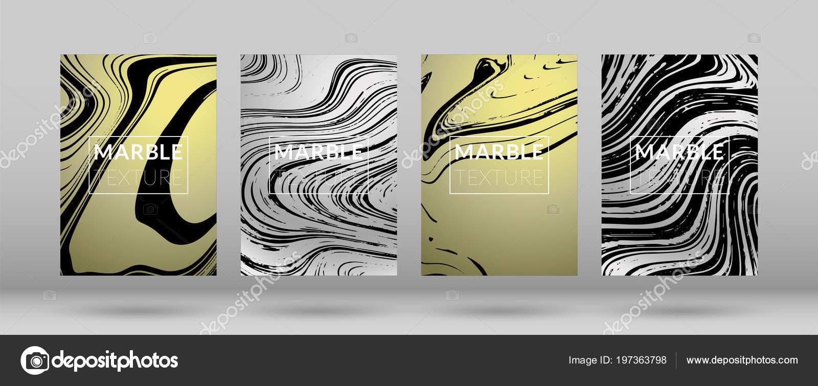 Set of Metal Marble Covers Stock Vector Image by ...