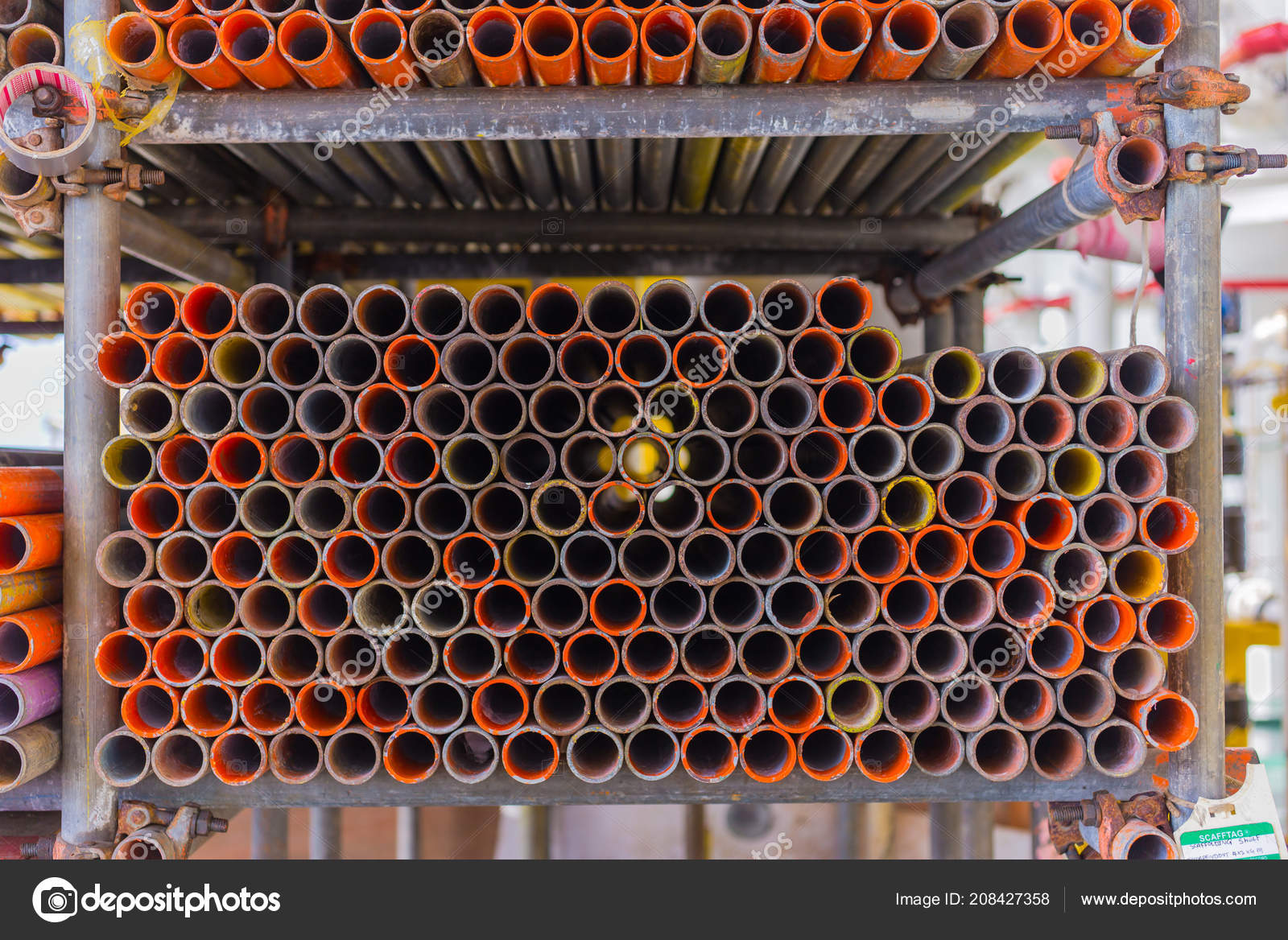Pipping Inspection Code Used Oil Gas Plant Kept Pipe Rack Stock Photo ...