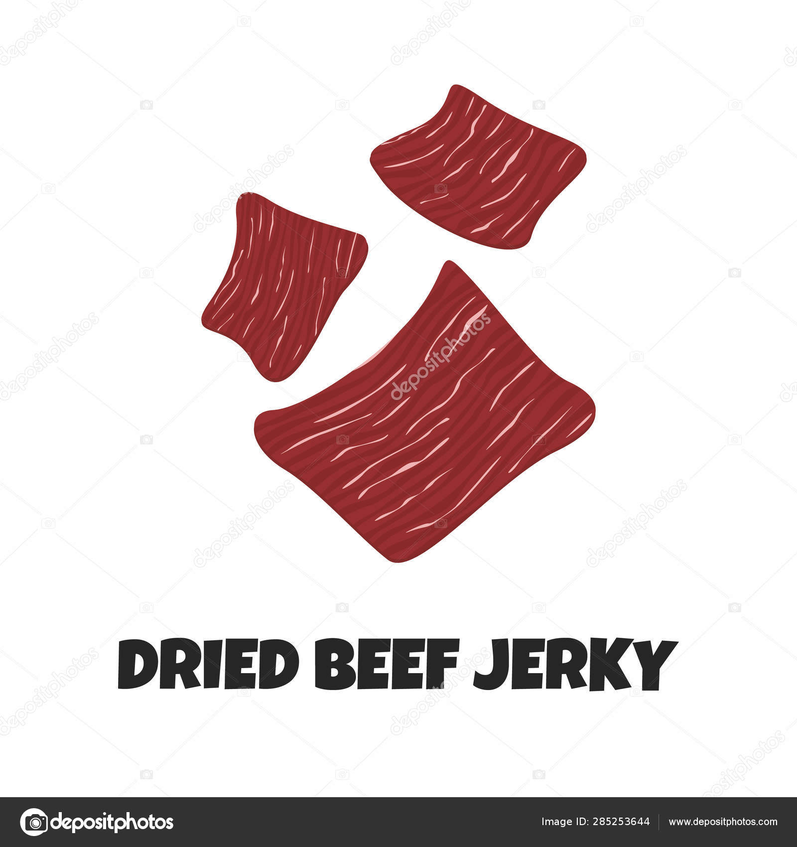 Vector Realictic Ilustración de carne seca Jerky Vector de stock ...