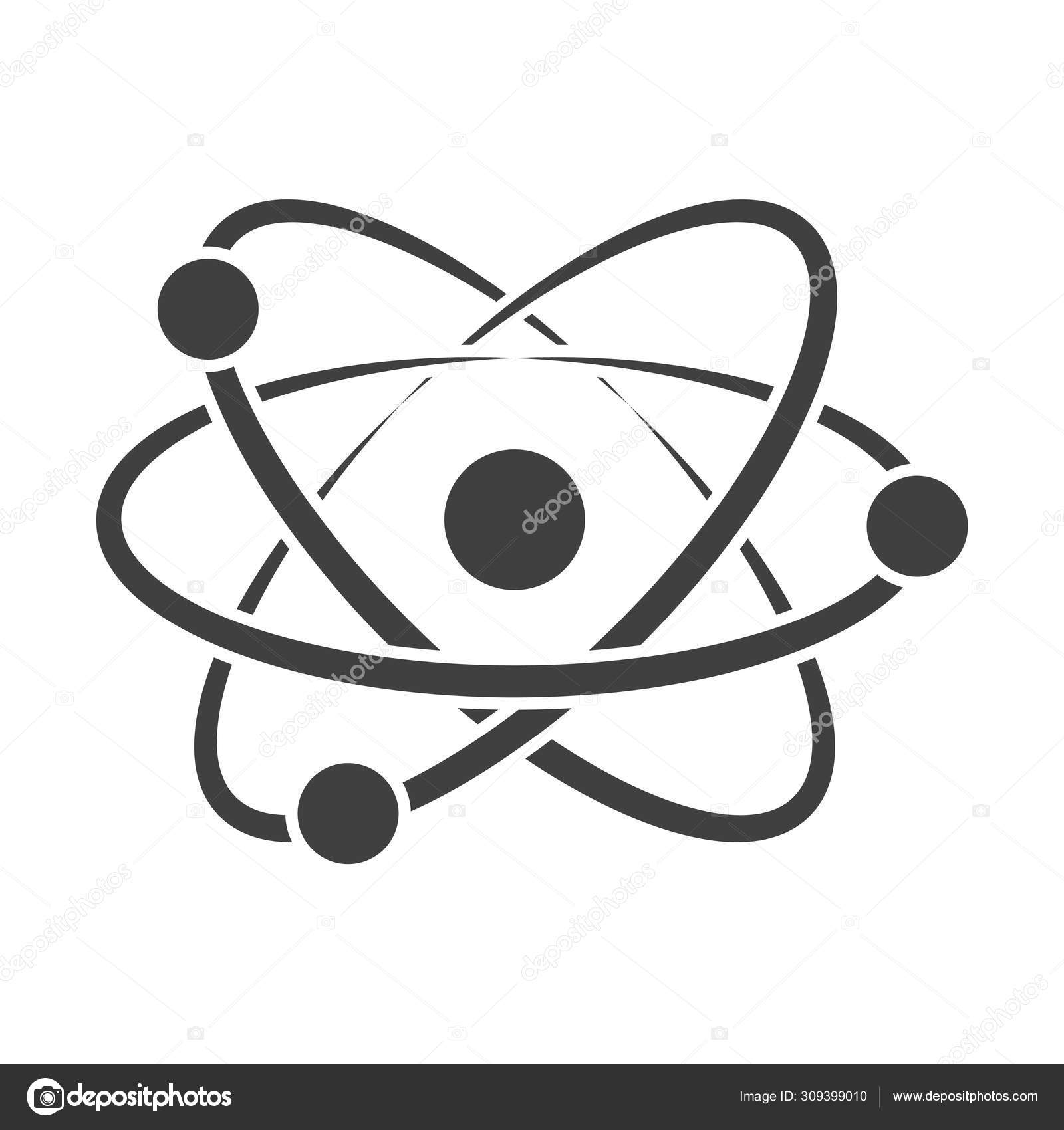 Icon Structure Of The Atomic Nucleus Vector On A White Background ⬇