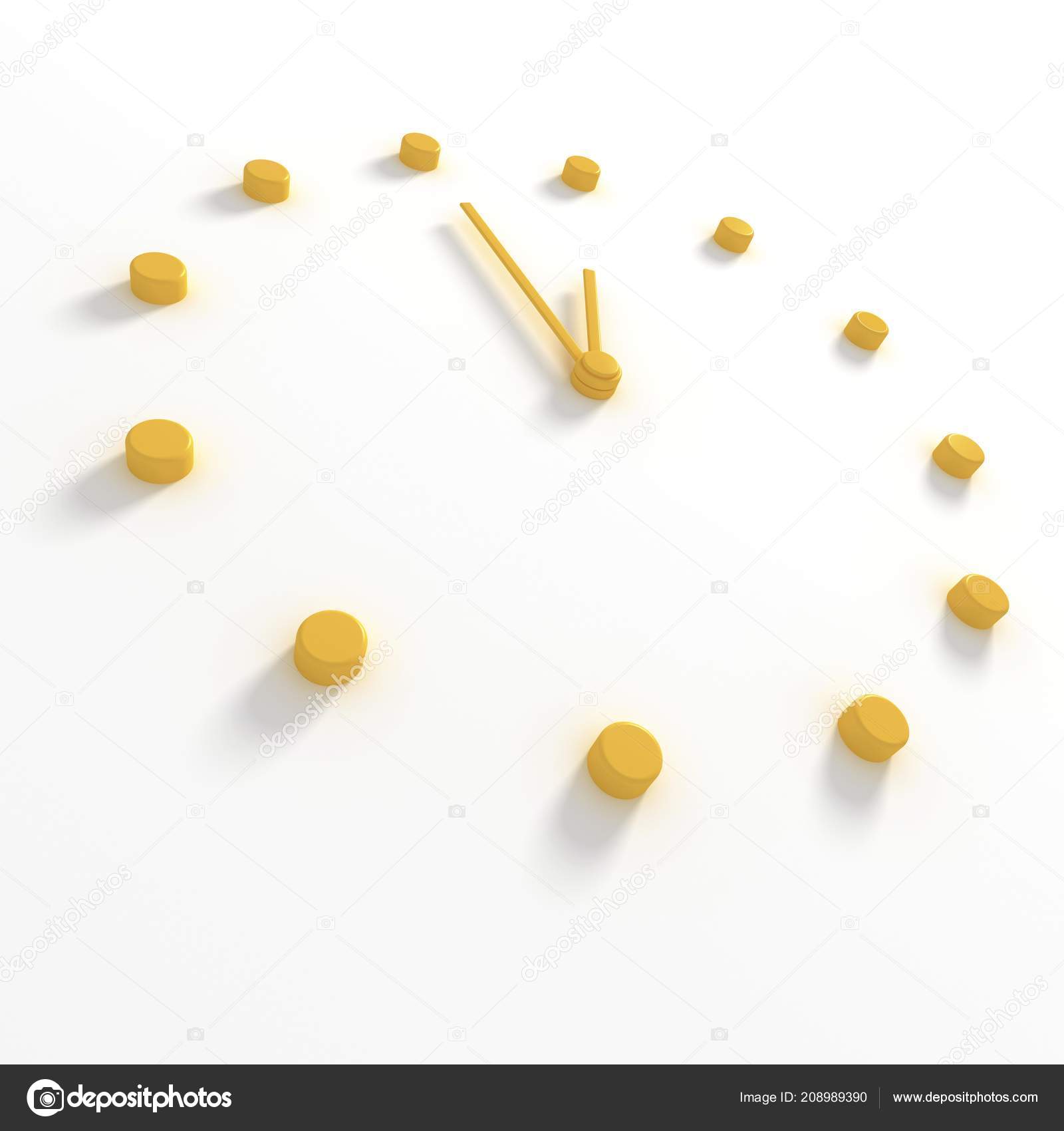 Yellow Dial Hands Clock Hands Eleven Fifty Five Stock Photo by ...