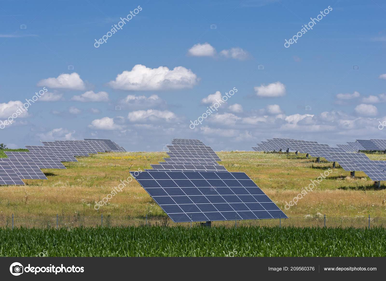 Photovoltaic Site Solar Modules Meadow Solar Power Plant Oening Upper ...