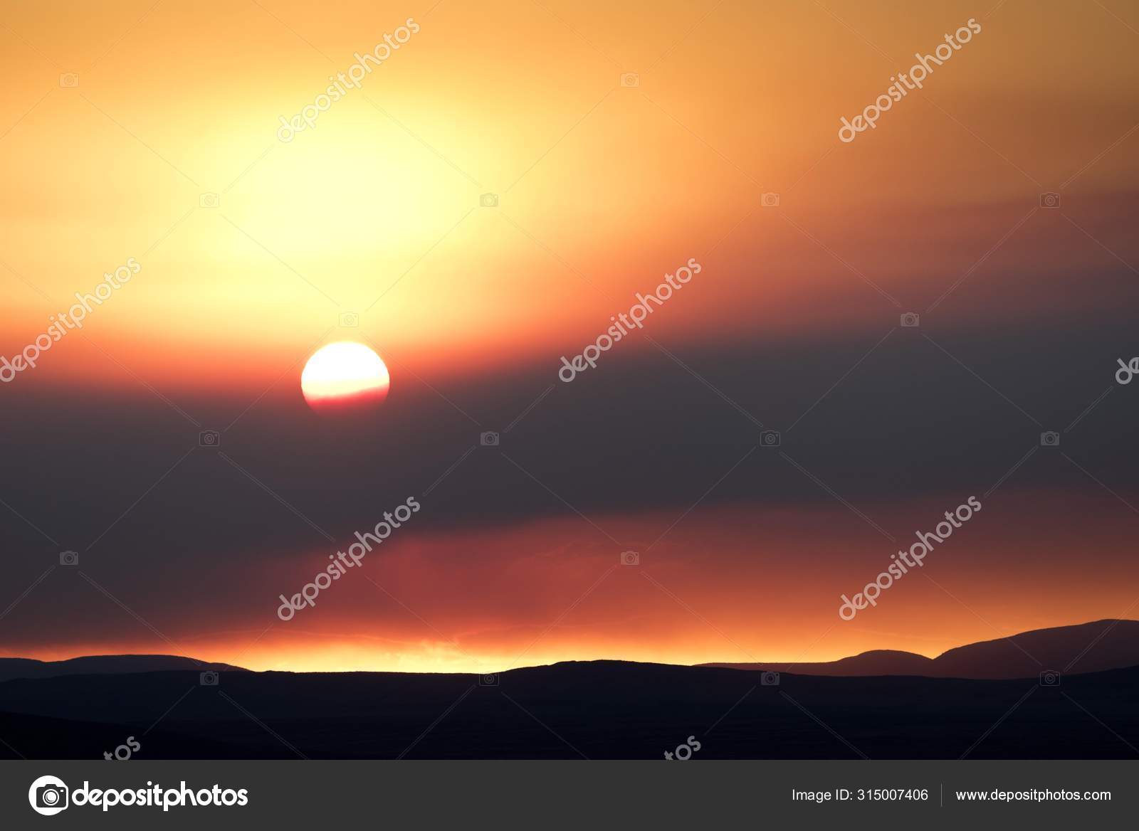 Orange Sunset Sky Smoke Cloud — Stock Photo © imagebrokermicrostock ...