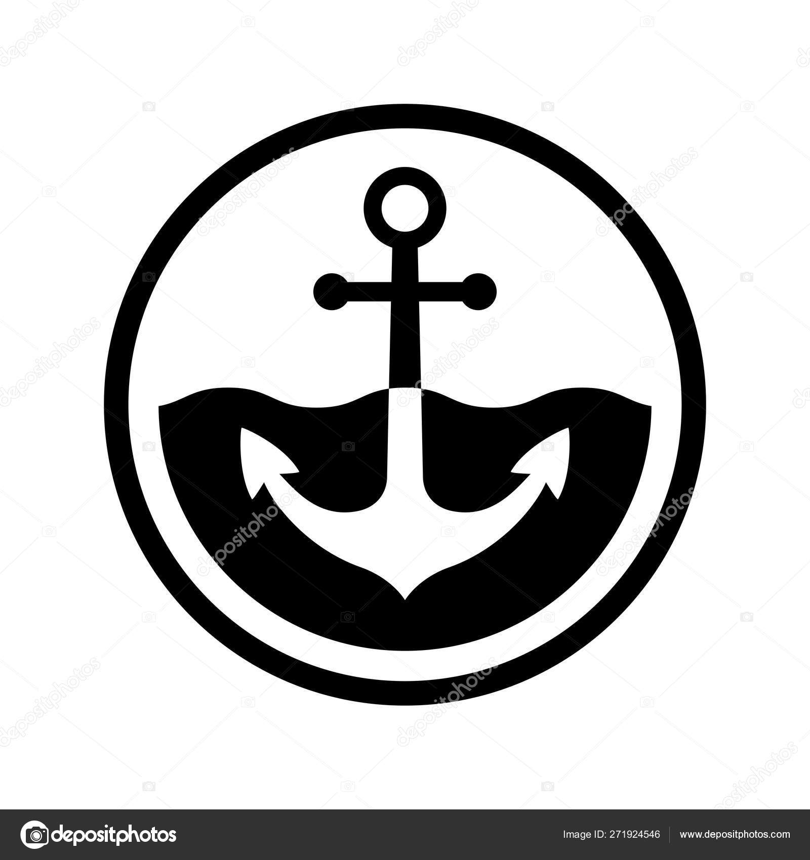 Black Anchor Icon