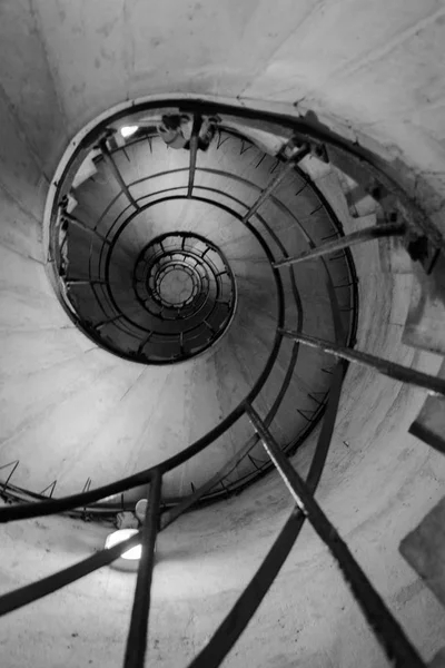 Steep spiral staircase of building from above. — Stock Photo © kyolshin ...