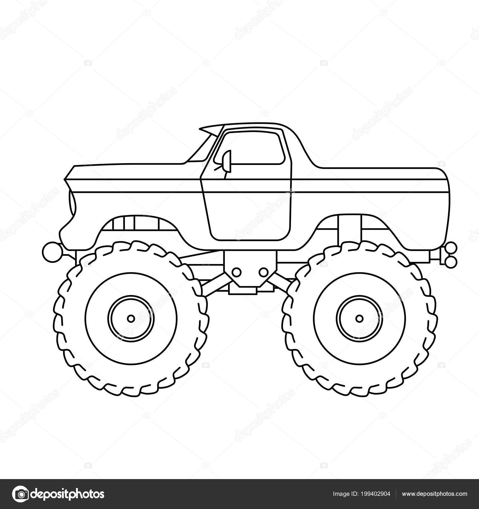 Monster Truck Clip Art Black And White