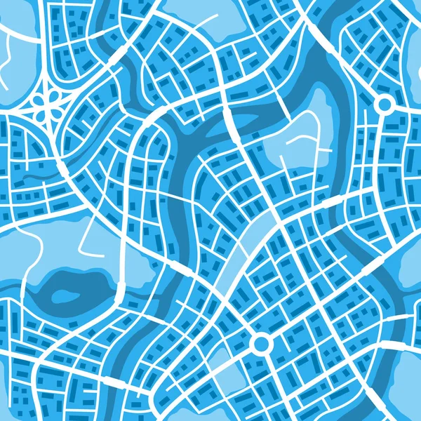 Abstract city map seamless pattern. — Stock Illustration