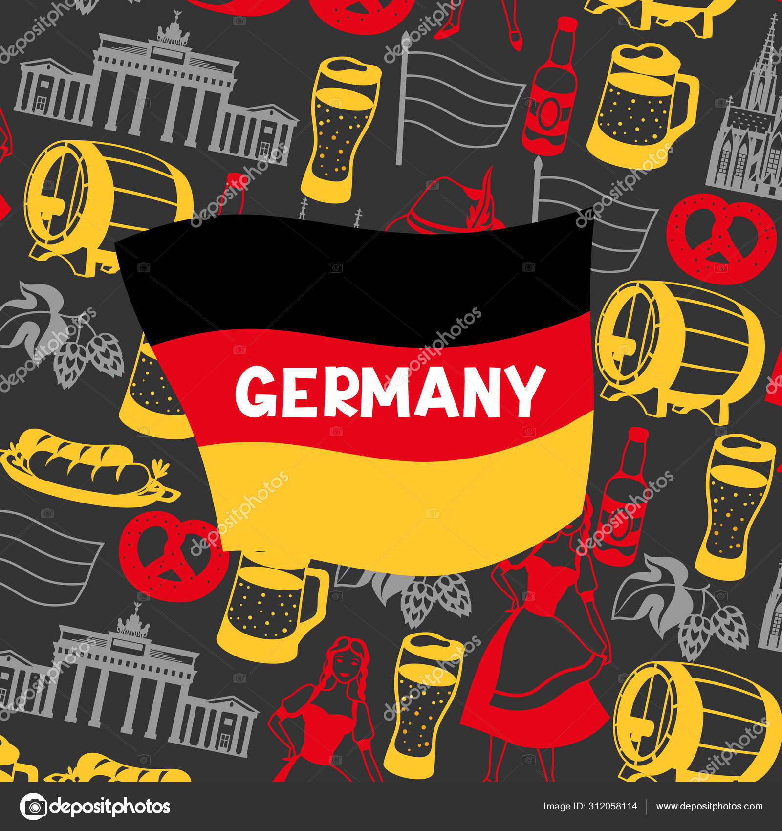 German background design. Germany national traditional symbols. Stock ...