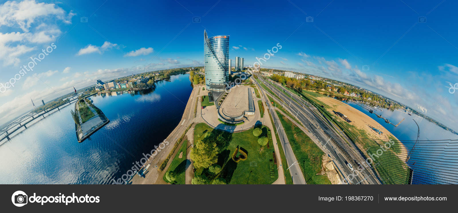 Drone Planet. Houses in Riga city 360 VR air picture for Virtual ...