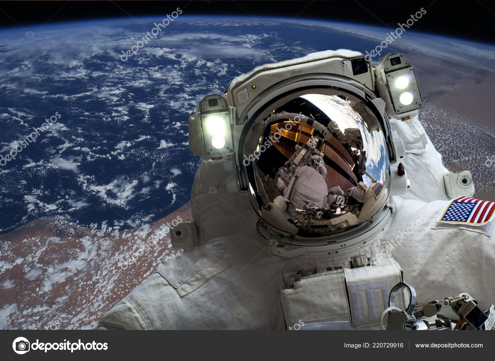 Astronaut Working In Spaceship