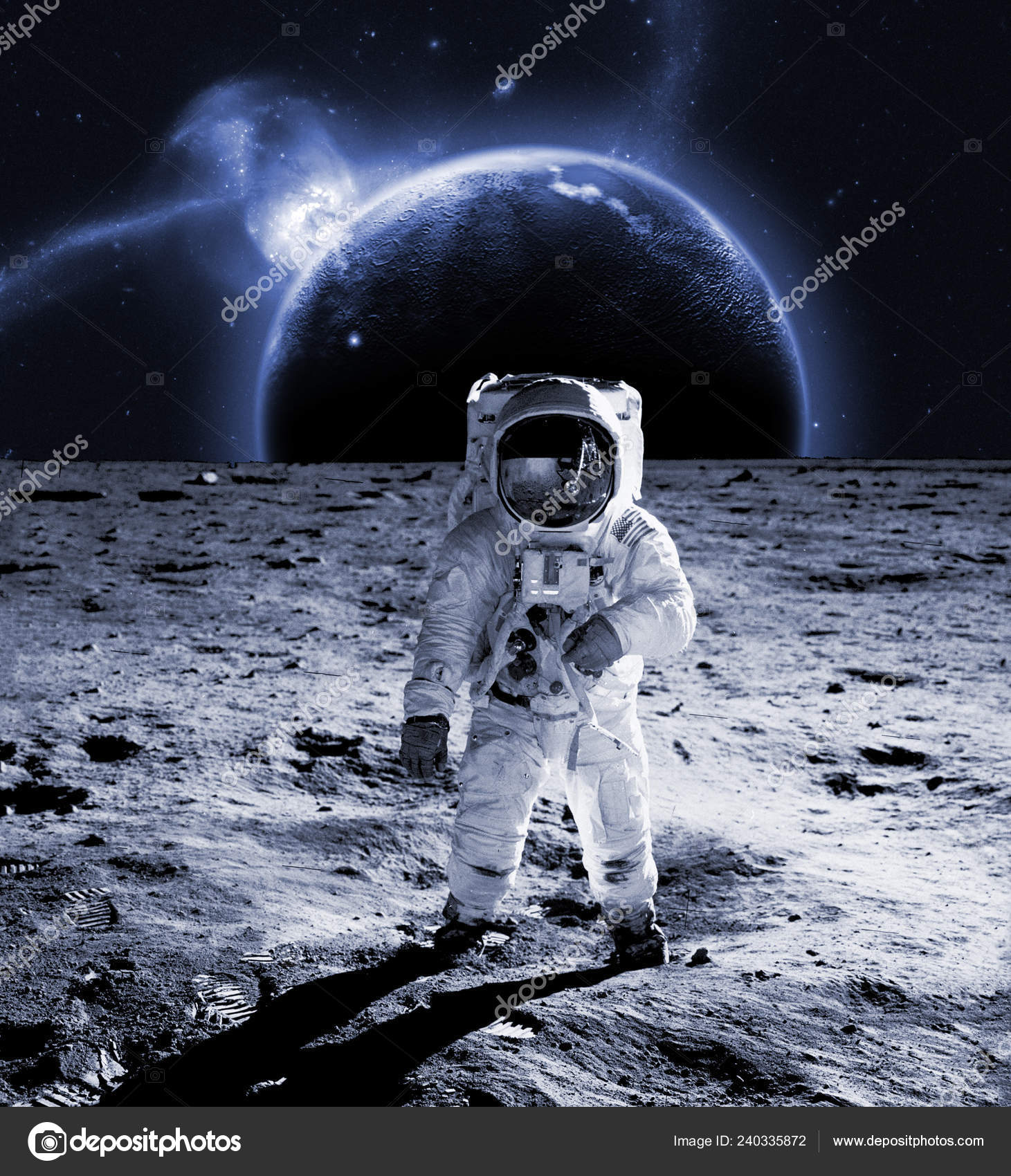 Astronaut Walking On The Moon