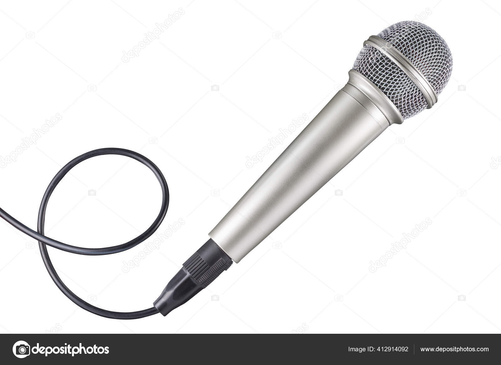 Microphone Cable Isolated White Background Full Depth Field Stock Photo ...