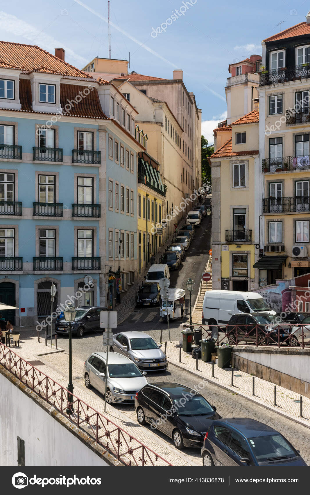 Beautiful View Old Historic City Buildings Central Lisbon Portugal ...