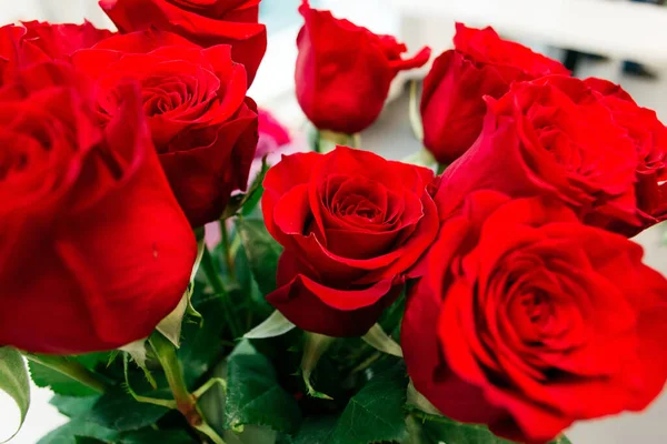 Red Roses Background Romantic Love — Stock Photo © Cavan #644813912