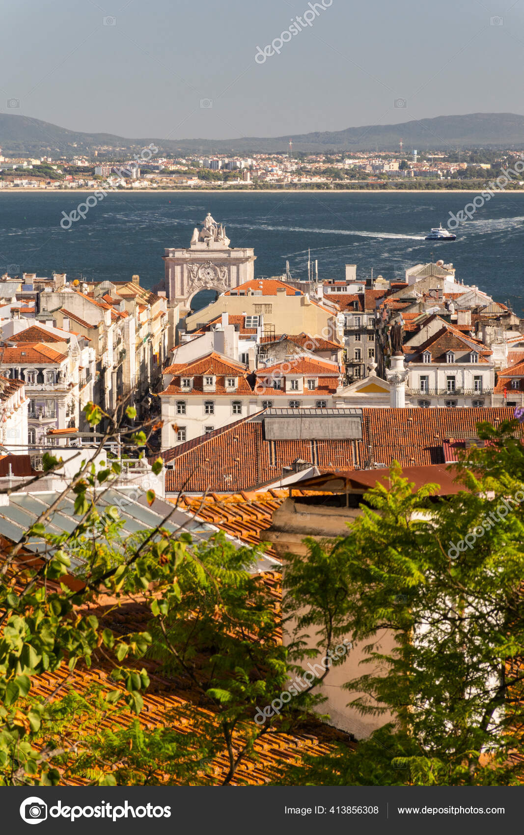 Beautiful View Old Historic City Buildings Central Lisbon Portugal ...