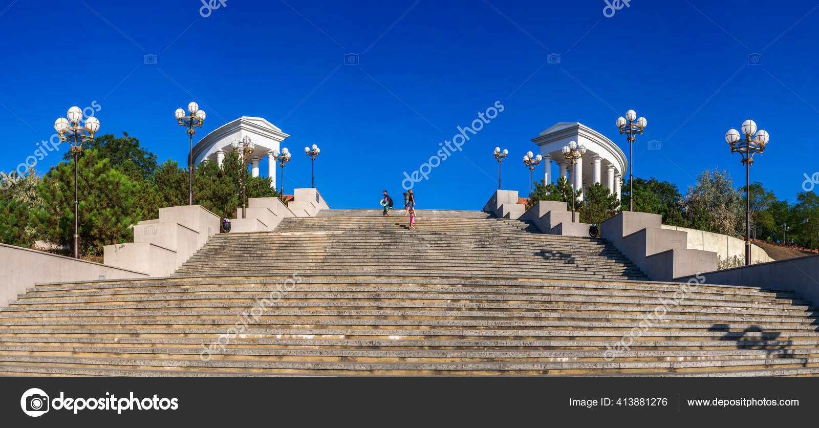 Chernomorsk Ukraine 2020 Maritime Stairs Seaside Park Public Beach ...