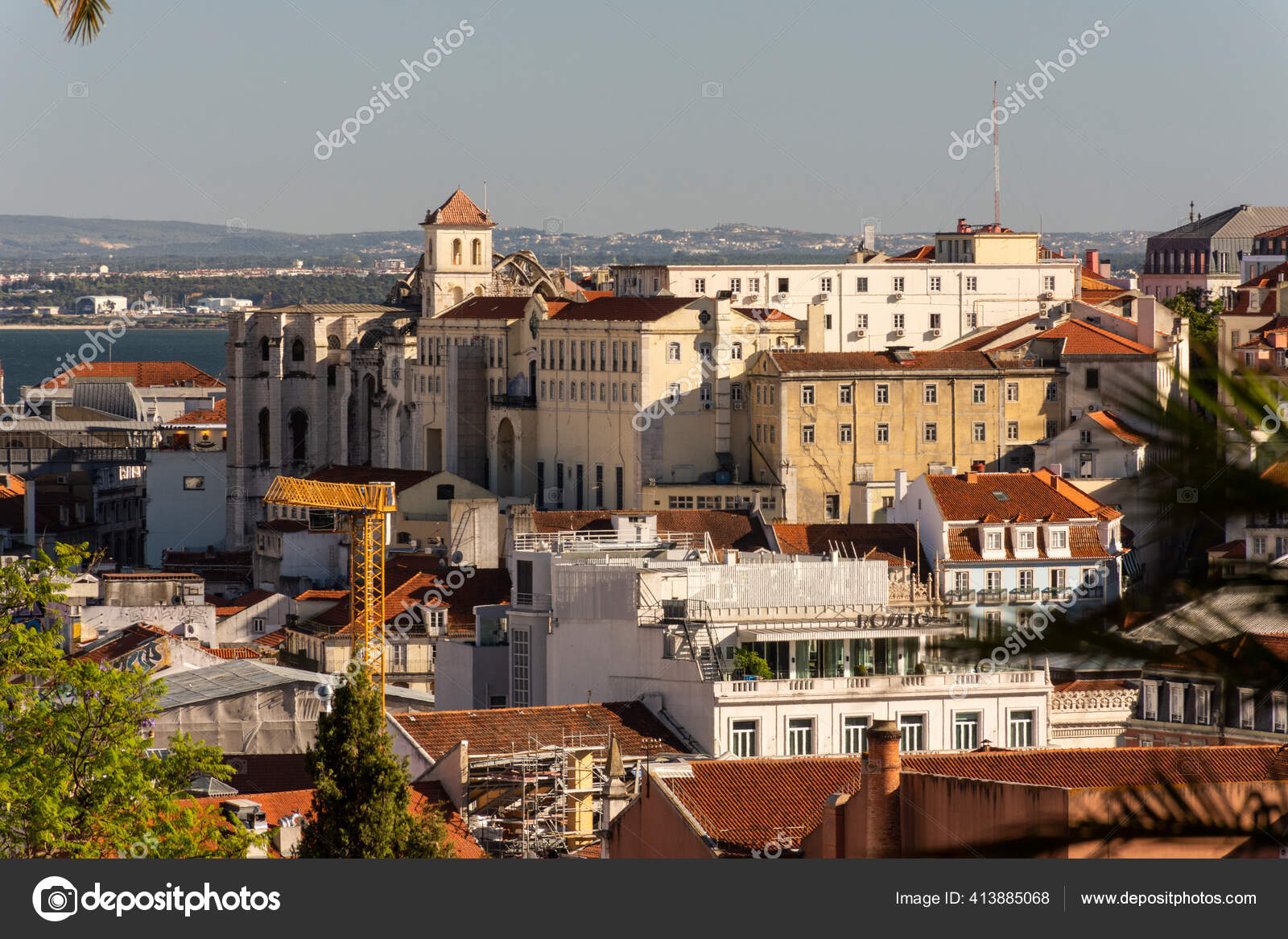Beautiful View Old Historic City Buildings Central Lisbon Portugal ...