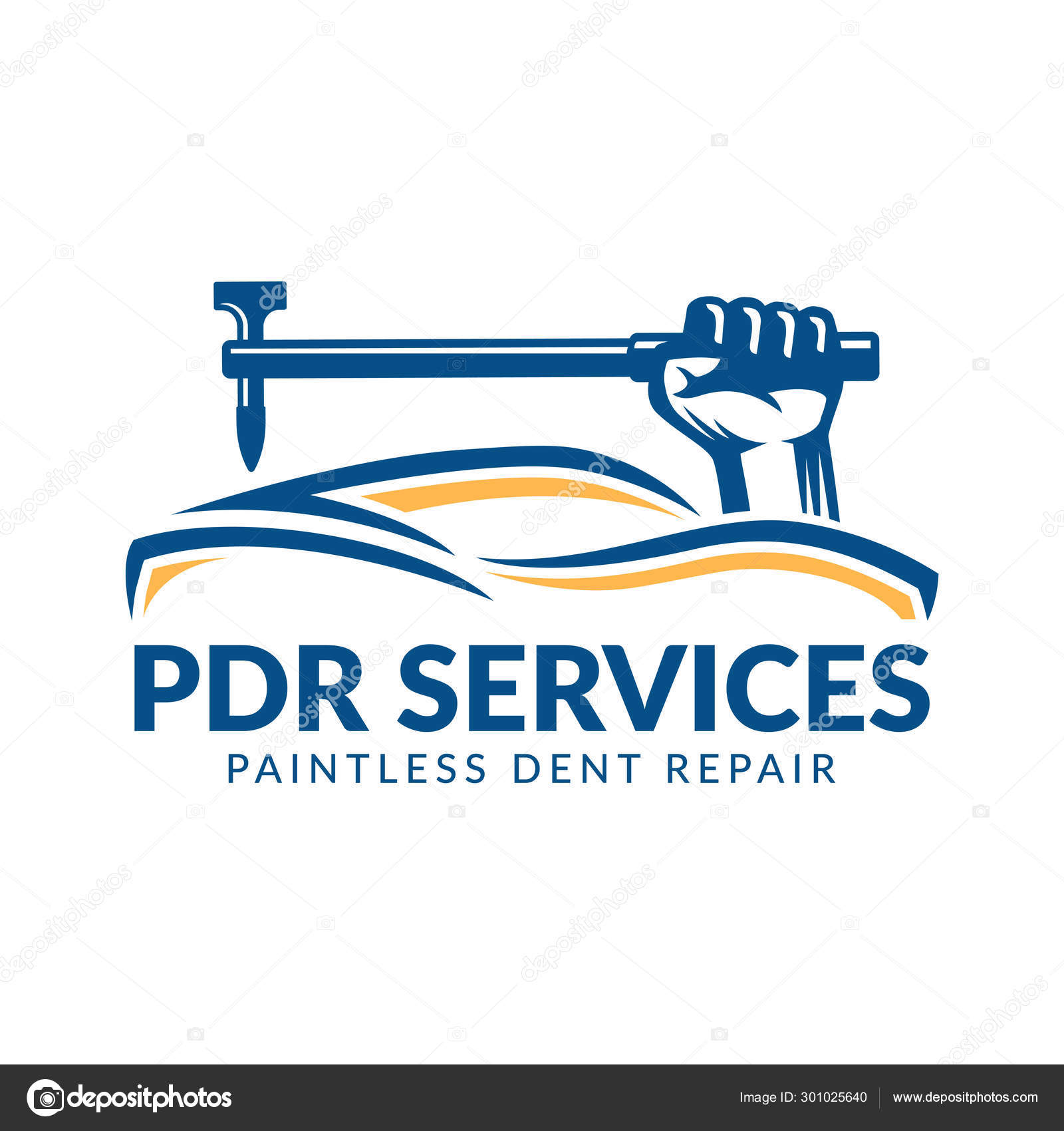 Paintless Dent Repair logo, PDR service logo, automotive company Stock ...