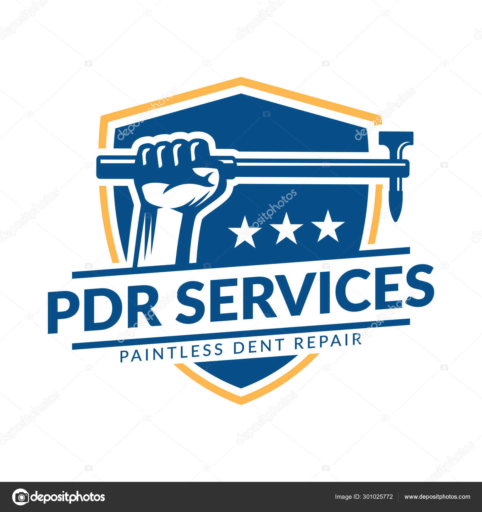 Paintless Dent Repair logo, PDR service logo, automotive company Stock ...